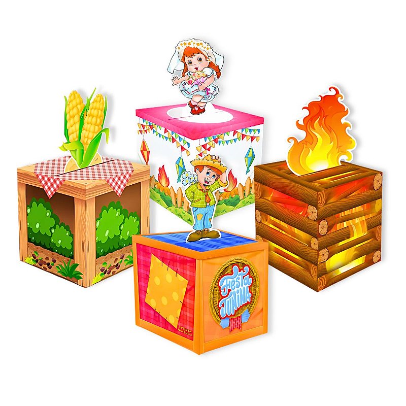 12 Caixinha Pop Up Festa Junina Arraial Decoração Doce Papel - DHS SHOP ...