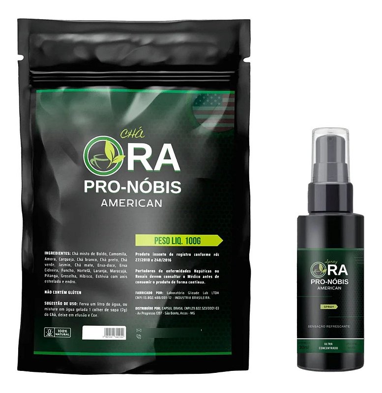Kit Chá Ora Pro-nóbis American + Spray para Dores - Botica 22