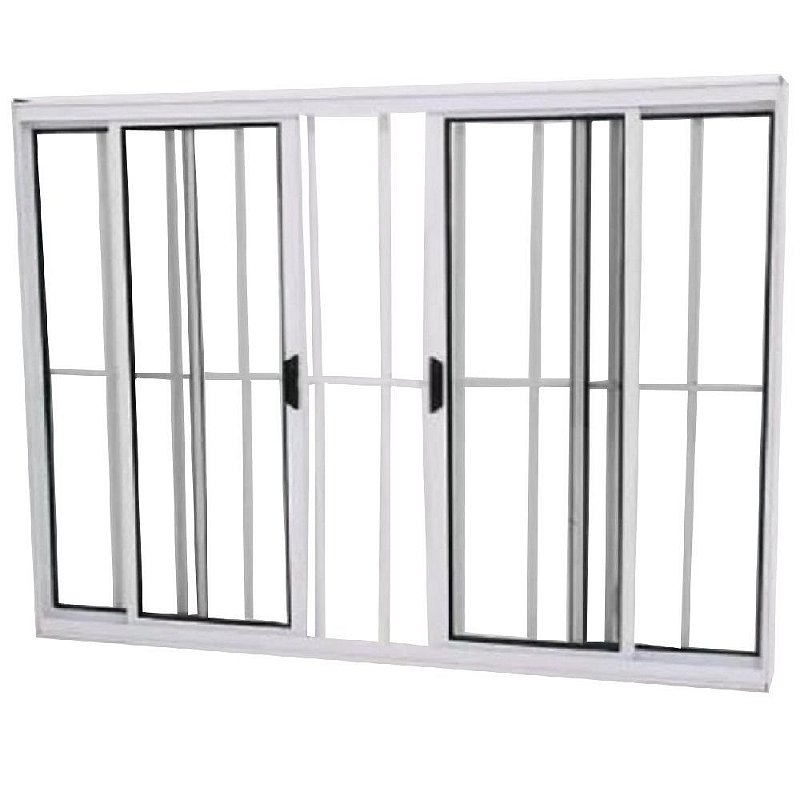 Janela Vitro 4 Folhas Alumínio Branco Modular com Grade - DC Casa e ...