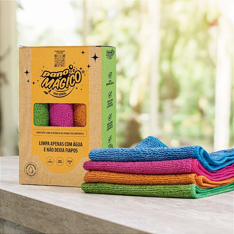 Pano Mágico Uso Geral Ákora (03 unidades) - Zuma Green - Fácilidade no seu Dia-a-Dia