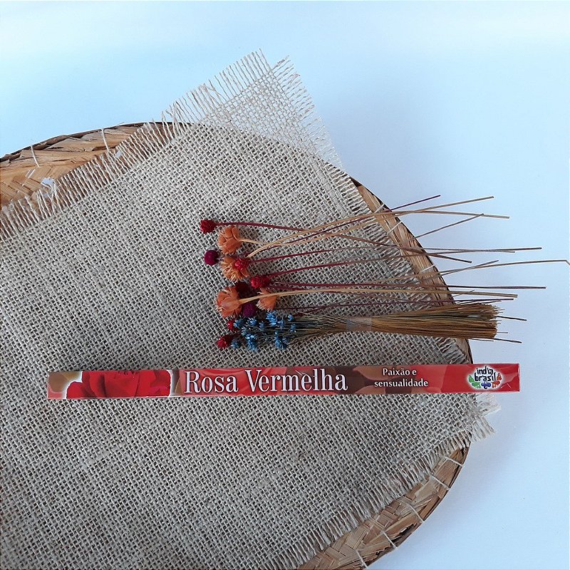 Incenso Rosa Vermelha Índia Brasil/Importado - caixa com 8 varetas ...