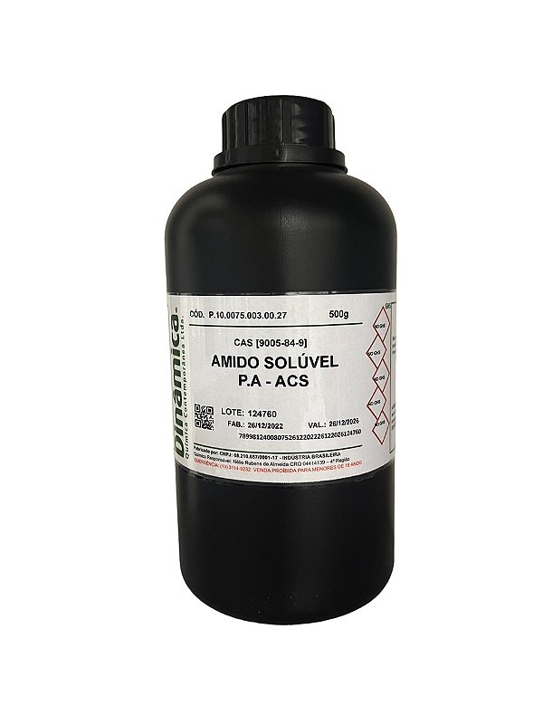 Amido Solúvel PA ACS 500G - DINÂMICA - Labstock - Suprimentos para ...