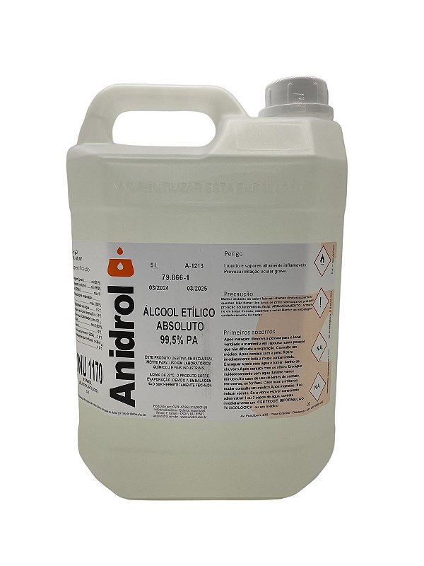 Alcool Etilico Absoluto 99,5% PA - ANIDROL - Labstock - Suprimentos ...