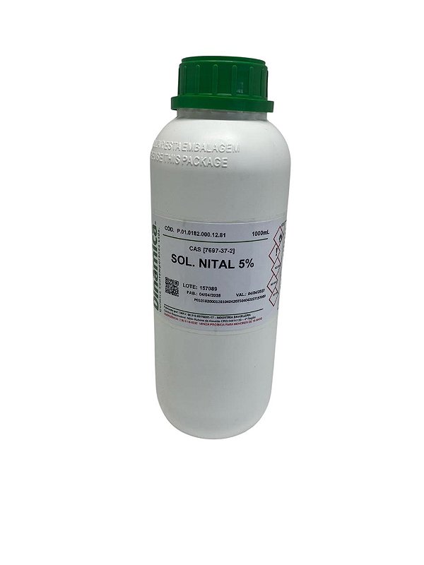 Nital 5% - 1L - DINÂMICA - Labstock - Suprimentos para Laboratório Ltda