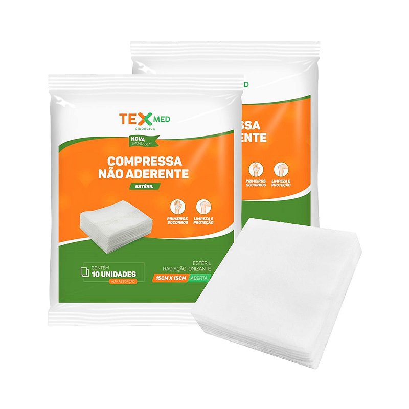 Compressa Não Aderente Estéril Texmed 120 Envelopes 1200 Un. - Casa da ...
