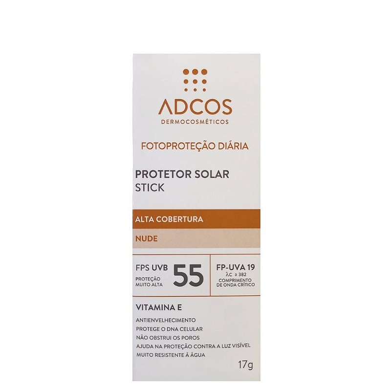 Protetor Solar Adcos Stick Alta Cobertura FPS55 Nude 17g - Resilifarma ...