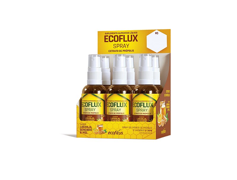 Ecoflux Spray Laranja, Gengibre E Mel 6 Unidades De 30ml Cada ...