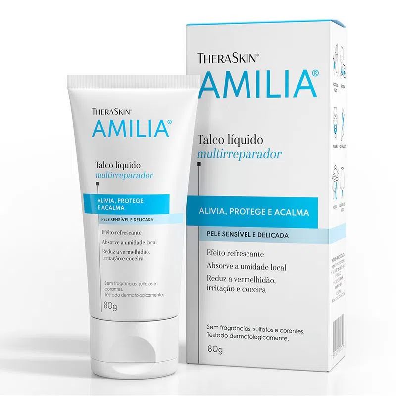 Talco Líquido Multirreparador TheraSkin Amilia 80g - Resilifarma ...