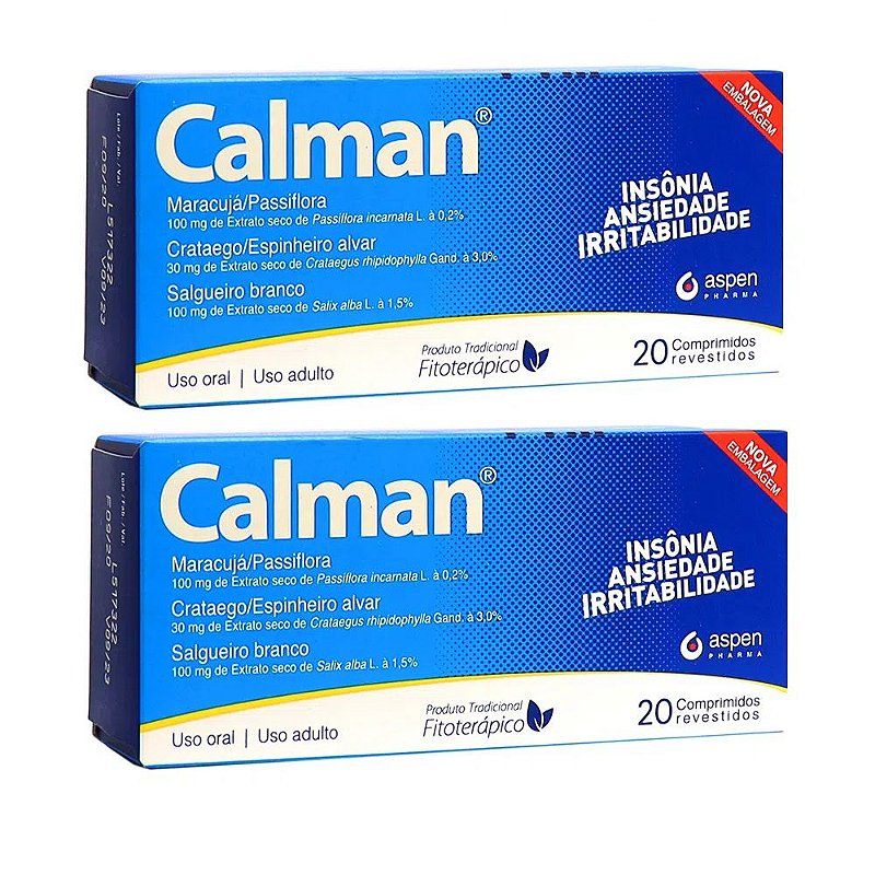 Kit Calman 2 Caixas Com 20 Comprimidos Revestidos Cada - Resilifarma ...