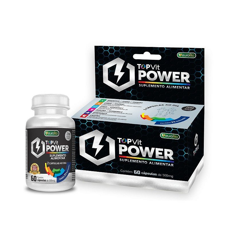 Suplemento Alimentar Top Vit Power 60 Cápsulas De 500mg - Resilifarma ...
