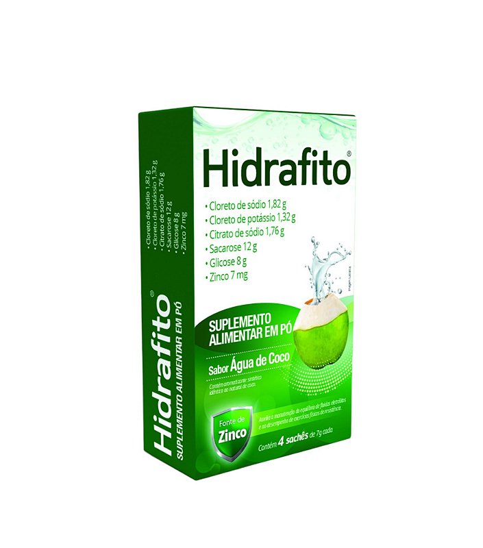 Suplemento Alimentar Em Pó Hidrafito Sabor Água De Coco 4 Sachês De 7g ...