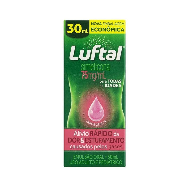 Luftal Simeticona 75mg/ml Emulsão Oral Em Gotas Sabor Cereja 30ml ...