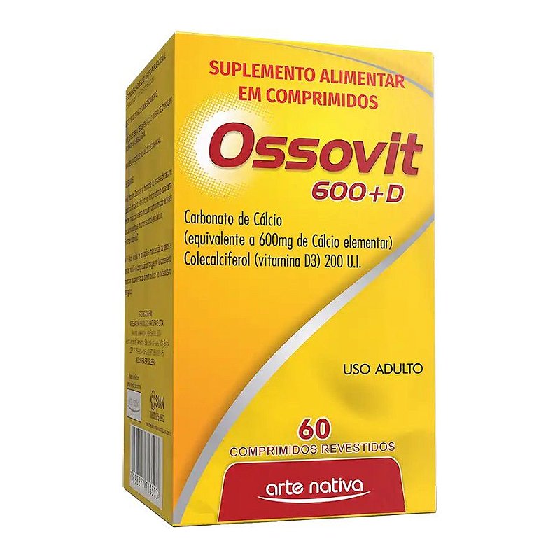 Suplemento Alimentar Ossovit 600 + D 60 Comprimidos Revestidos ...