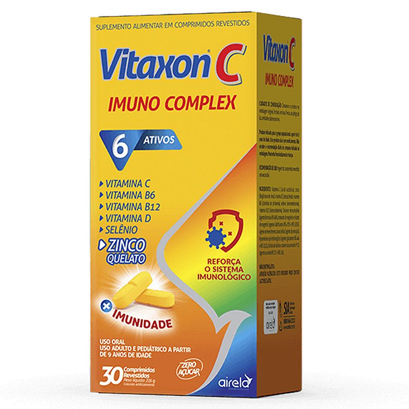 Suplemento Alimentar Vitaxon C Imuno Complex 30 Comprimidos Revestidos ...