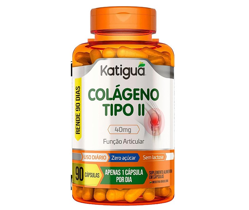 Suplemento Alimentar Katiguá Colágeno Tipo II 40mg 90 Cápsulas ...