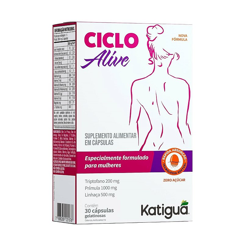 Suplemento Alimentar Katigua Ciclo Alive 30 Cápsulas Gelatinosas ...