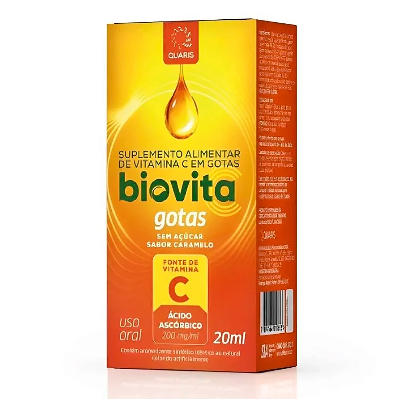Suplemento Alimentar Biovita C Gotas Sabor Caramelo 20ml - Resilifarma ...