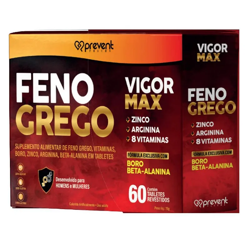 Suplemento Alimentar Feno Grego Vigor Max 60 Tabletes Revestidos ...