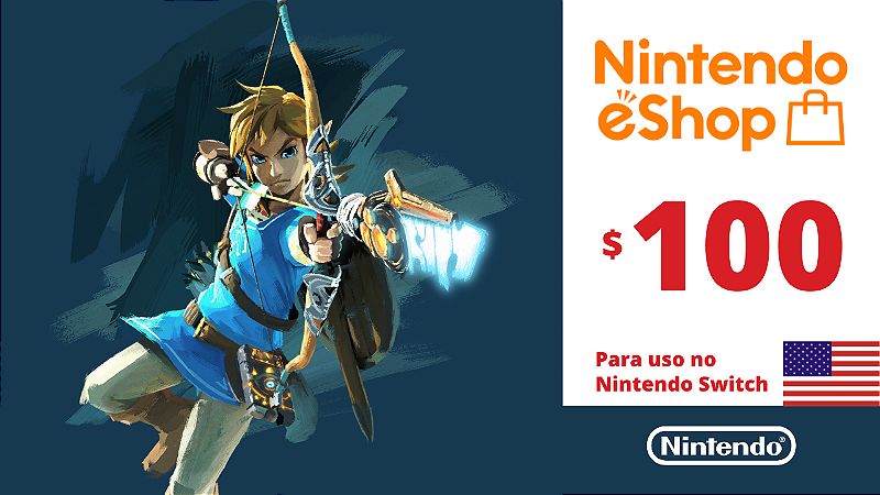 Cartao Nintendo eShop USA 100 Dolares Codigo Digital Playce Games Gift Cards