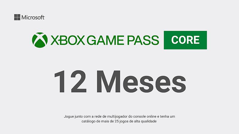 Xbox Game Pass Core 12 meses - Código Digital - Playce - Games & Gift ...