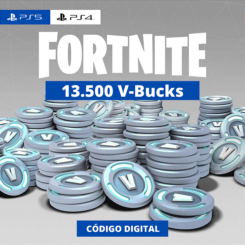 Fortnite 13.500 V Bucks PS4 e PS5 Codigo Digital