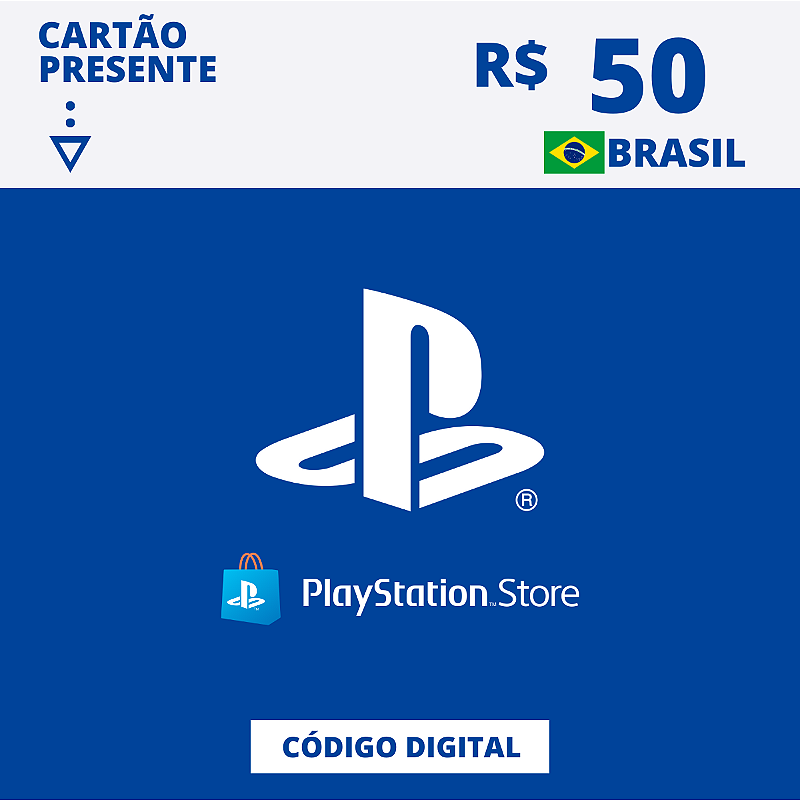 Gift Card PlayStation Store PSN 50 Reais - Código Digital PS4 e PS5 ...