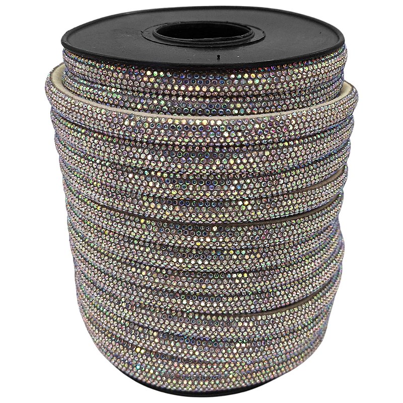 Tira de Strass Meia Cana 8mm Multi Por Metro Importado - Artec ...