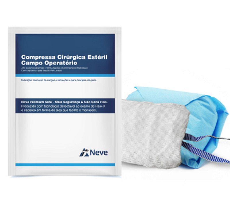 Compressa Cirúrgica Estéril Campo Operatório 25x28cm com 5 uni - Neve ...