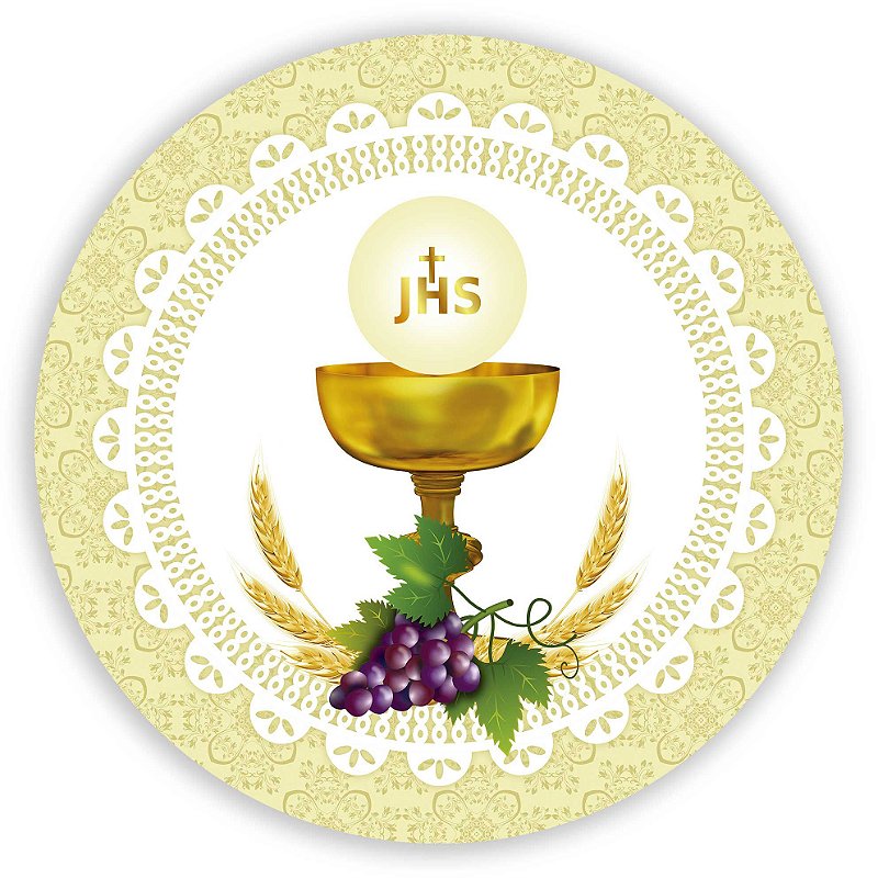 Painel Redondo - Primeira Comunhão - Sublimado 3D - Sublistamps Sublimação