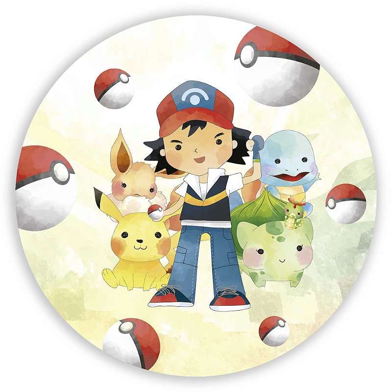 Painel Redondo - Pokemon - Sublimado 3D - Sublistamps Sublimação