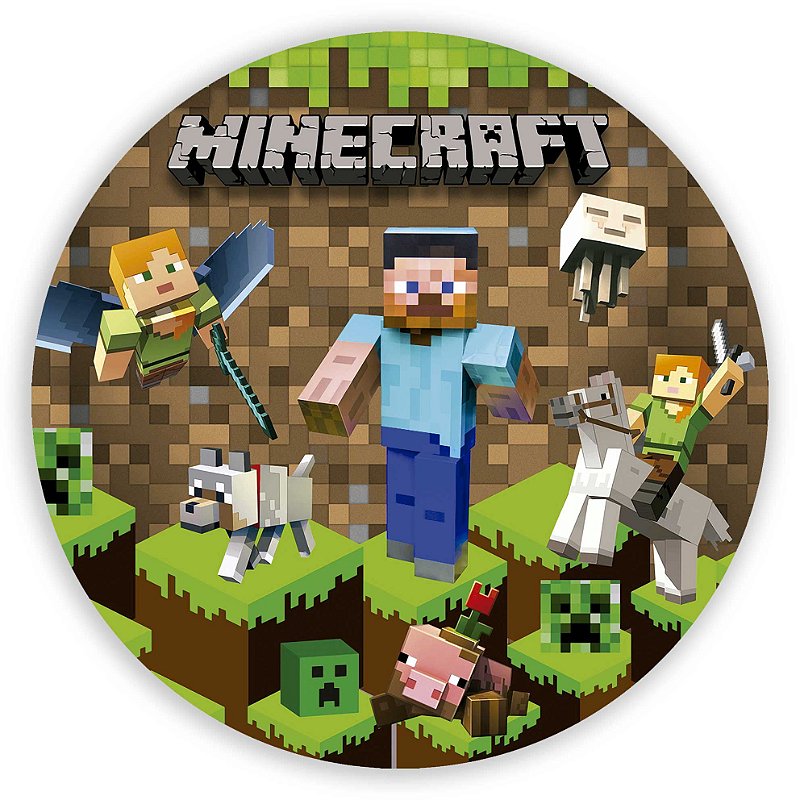 Painel Redondo - Minecraft - Sublimado 3D - Sublistamps Sublimação