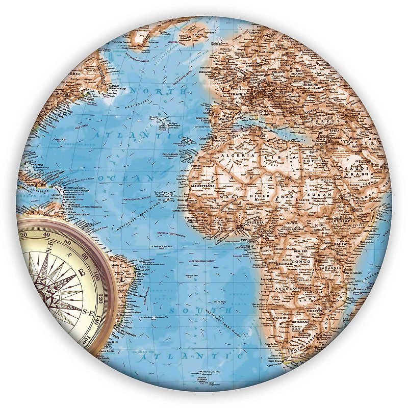 Painel Redondo - Mapa - Sublimado 3D - Sublistamps Sublimação