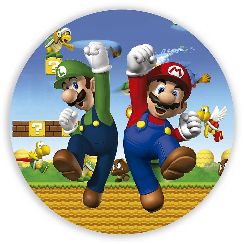 Painel Redondo - Super Mario - Sublimado 3D - Sublistamps Sublimação