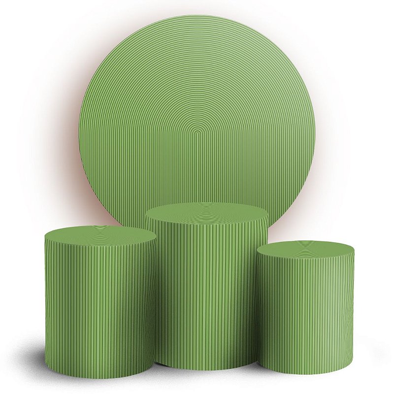 KIT Redondo e Trio - Bohos Verde - Sublimado 3D - Sublistamps Sublimação