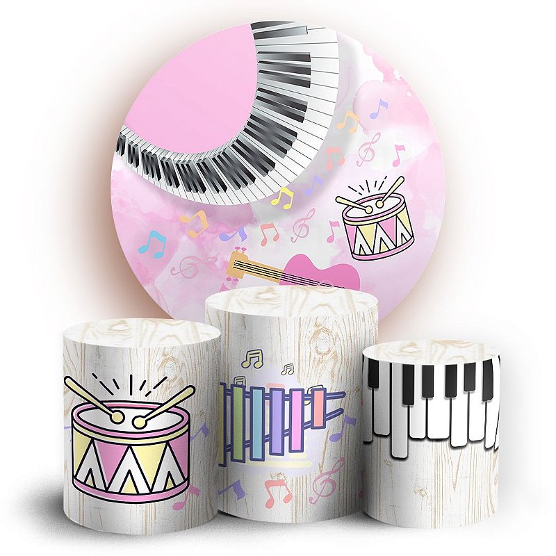 KIT Redondo e Trio - Nota Musical - Sublimado 3D - Sublistamps Sublimação