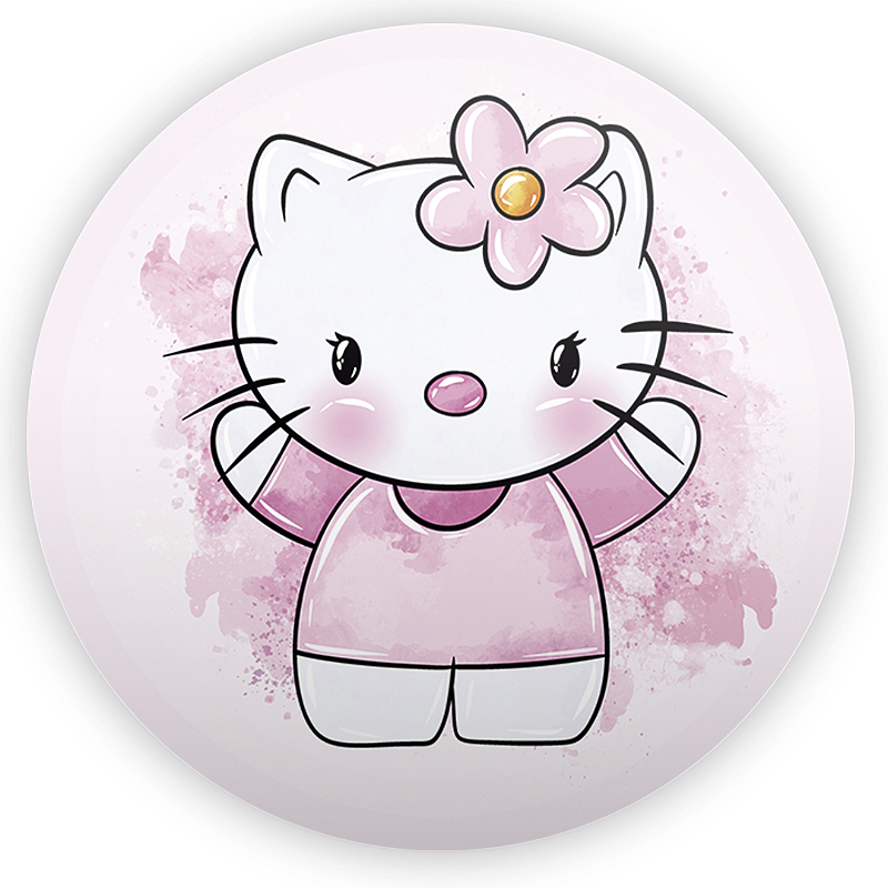 Painel Redondo - Hello Kitty - Sublimado 3D - Sublistamps Sublimação