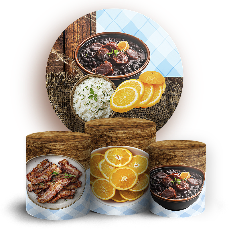 KIT Redondo e Trio - Feijoada - Sublimado 3D - Sublistamps Sublimação
