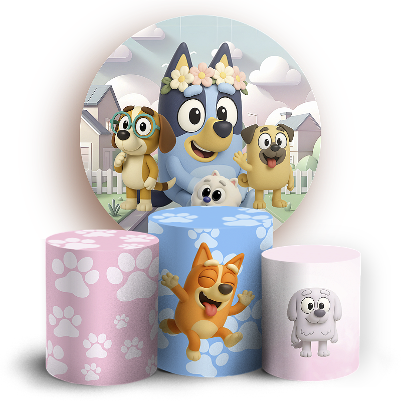 KIT Redondo e Trio - Bluey - Sublimado 3D - Sublistamps Sublimação