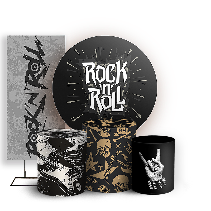 KIT Redondo Trio e Faixa - Rock and Roll - Sublimado 3D - Sublistamps ...