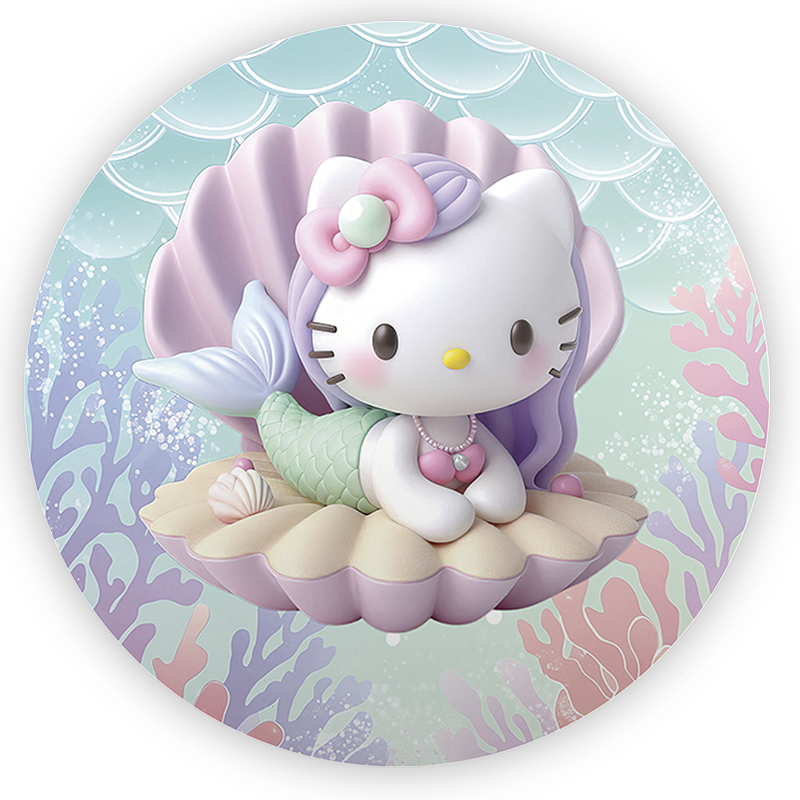 Painel Redondo - Hello Kitty - Sublimado 3D - Sublistamps Sublimação