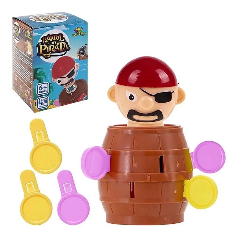 Jogo Brinquedo Infantil Mini Barril Pula Pirata - Sacks Center