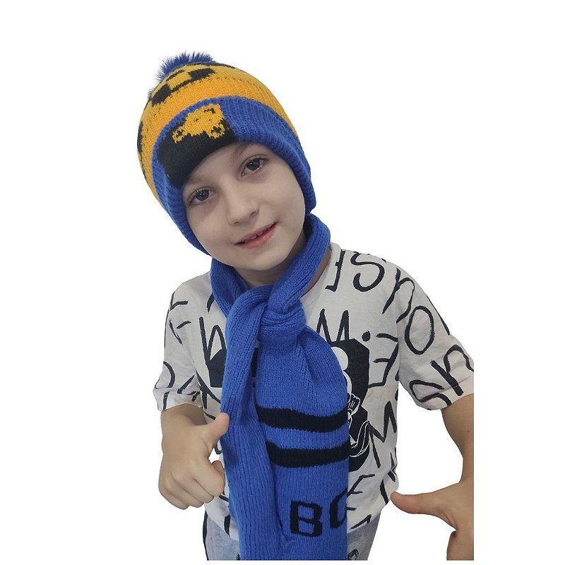 Kit Infantil Touca Lã Pelúciada e Cachecol e Inverno Elite - Sacks Center