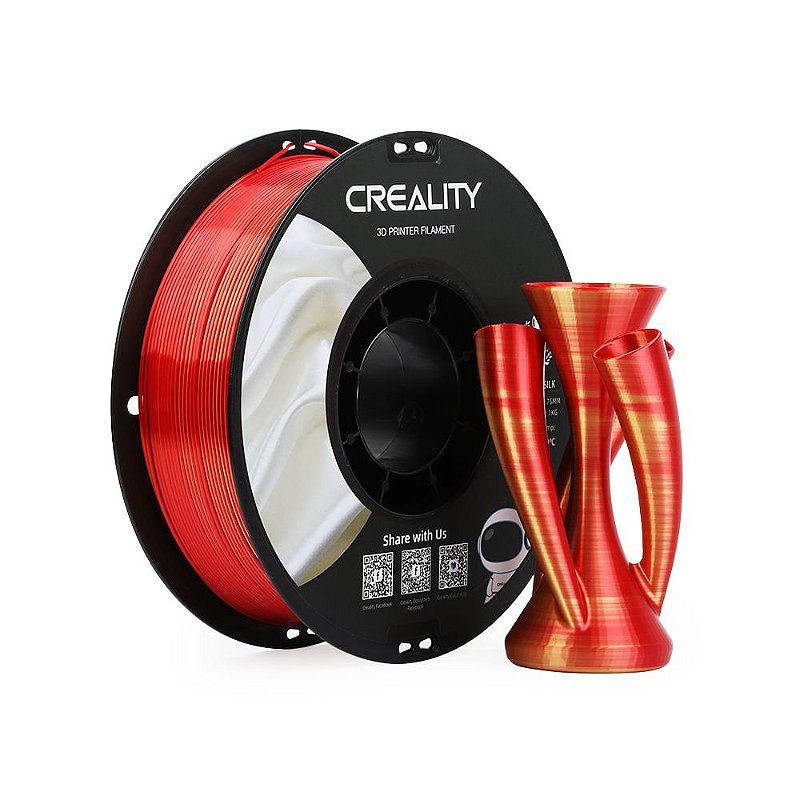 Filamento Impressão 3D Creality Cr-Silk Pla Bicolor Ouro-Vermelho 1kg ...