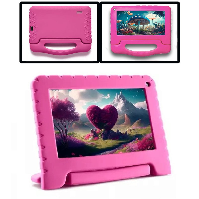 Tablet Infantil Multi 7 Polegadas 32GB Modelos Divertidos Kid Pad Rosa ...