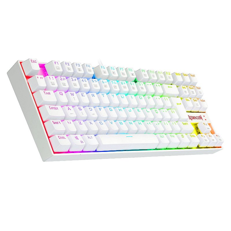 Teclado Mecânico Kumara RGB Branco, Switch Azul - New York Informatica
