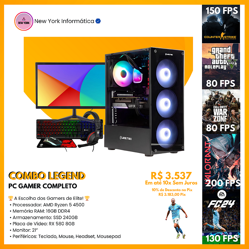 Combo Legend - PC Gamer Completo - New York Informatica
