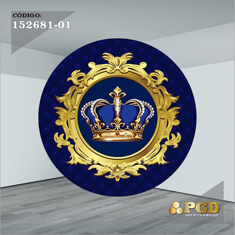 PAINEL REDONDO 1,5 x 1,5 MT - tema - REALEZA Modelo 01 TECIDO EM ...