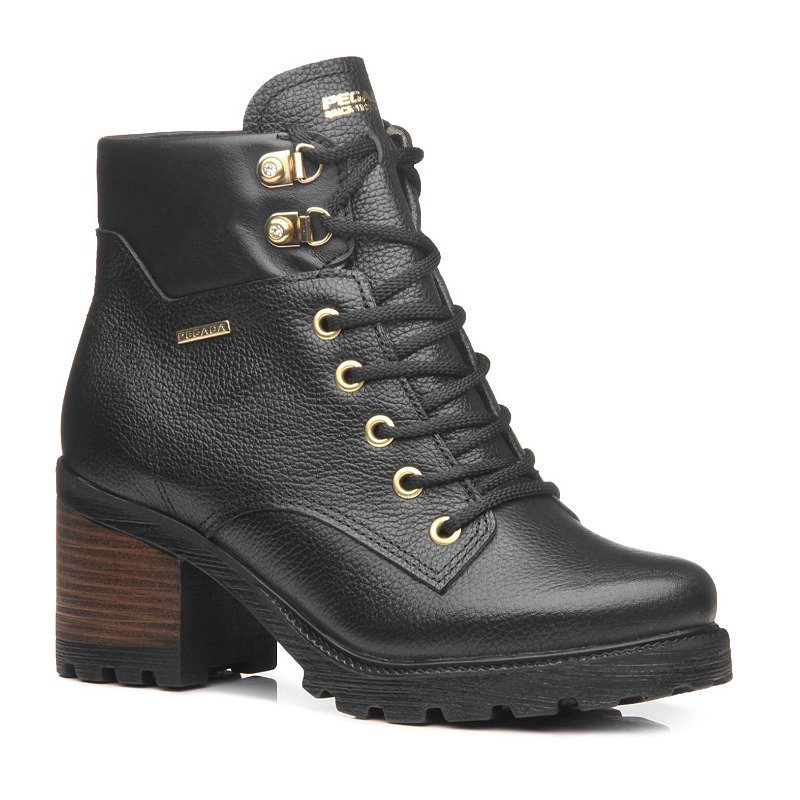 Bota Pegada Feminina Ref. 281329-13 em Couro Burnished Cor: Preto ...