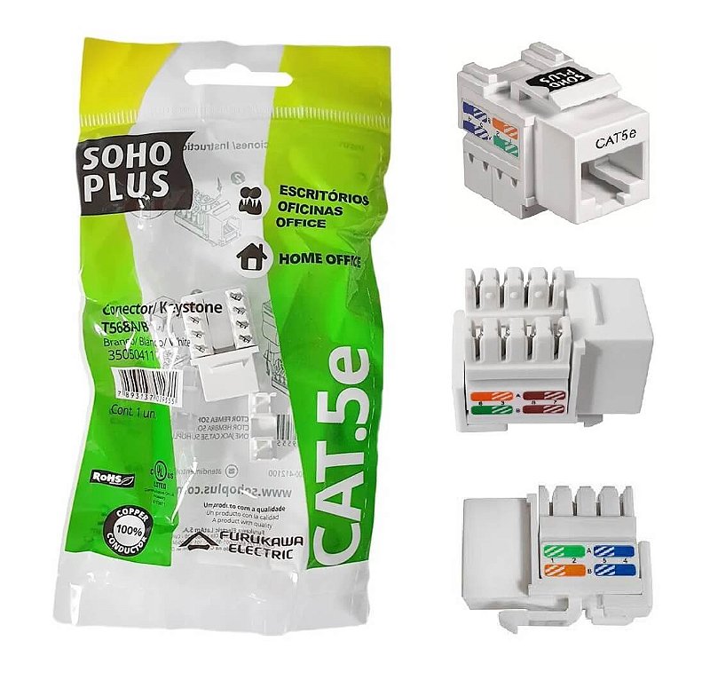 Keystone RJ45 Cat5 Linha Soho Plus - Dealmex