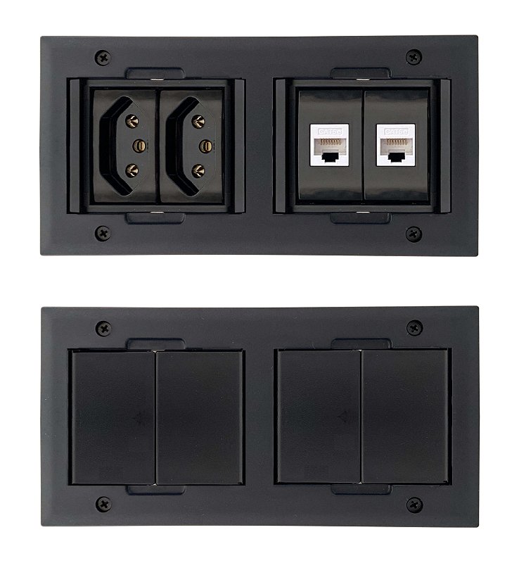 Tomada De Embutir, 2 Tomadas 10A, 2 Rj45 Cat5 - QMF4-M10 - Dealmex
